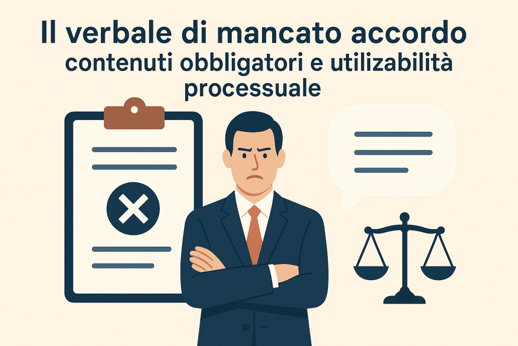 Il verbale di mancato accordo: contenuti obbligatori e utilizzabilità ...